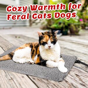 Kiroto Outdoor Heating Pad for Cats, Pet Heating Pads for Feral Cats Stray Pets Electrical Heated Cat Bed Consume Only 50Watt, Saving Your Electric Bills