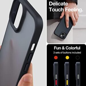 TORRAS 𝟮𝟬𝟮𝟯 𝗨𝗽𝗴𝗿𝗮𝗱𝗲𝗱 Shockproof for iPhone 14 Case [10FT Military Drop Protection][Sleek Premium Touch] Case for iPhone 14 Phone Cases with Translucent Back & Soft Edge Slim Cover, Black