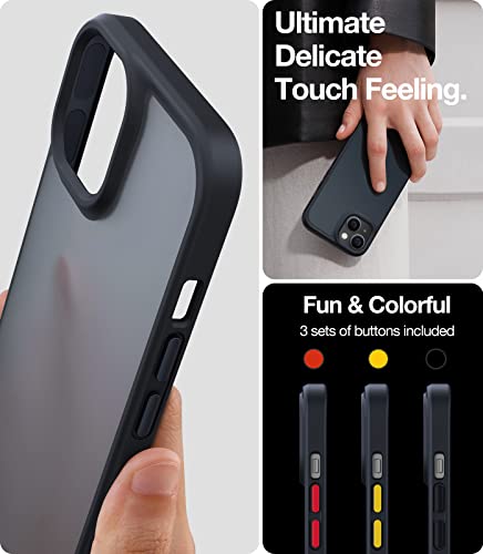 TORRAS 𝟮𝟬𝟮𝟯 𝗨𝗽𝗴𝗿𝗮𝗱𝗲𝗱 Shockproof for iPhone 14 Case [10FT Military Drop Protection][Sleek Premium Touch] Case for iPhone 14 Phone Cases with Translucent Back & Soft Edge Slim Cover, Black