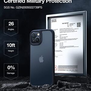 TORRAS 𝟮𝟬𝟮𝟯 𝗨𝗽𝗴𝗿𝗮𝗱𝗲𝗱 Shockproof for iPhone 14 Case [10FT Military Drop Protection][Sleek Premium Touch] Case for iPhone 14 Phone Cases with Translucent Back & Soft Edge Slim Cover, Black