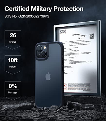 TORRAS 𝟮𝟬𝟮𝟯 𝗨𝗽𝗴𝗿𝗮𝗱𝗲𝗱 Shockproof for iPhone 14 Case [10FT Military Drop Protection][Sleek Premium Touch] Case for iPhone 14 Phone Cases with Translucent Back & Soft Edge Slim Cover, Black