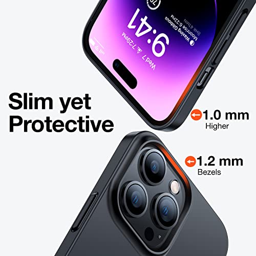 TORRAS Slim Fit Designed for iPhone 14 Pro Max Case 6.7 inch, Ultra-Thin 14 Pro Max Case 2022, Lightweight Hard PC Cover Phone Cases for iPhone 14 Pro Max Phone Case Black, OriginFit