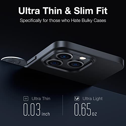 TORRAS Slim Fit Designed for iPhone 14 Pro Max Case 6.7 inch, Ultra-Thin 14 Pro Max Case 2022, Lightweight Hard PC Cover Phone Cases for iPhone 14 Pro Max Phone Case Black, OriginFit