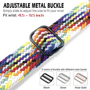 Stretchy Braided Solo Loop Band Compatible with Apple Watch Bands 38mm 40mm 41mm 42mm 44mm 45mm 49mm for Men Women Adjustable Elastic Soft Strap Sport Wristbands for iWatch Series 8 7 6 5 4 3 2 1 SE Ultra