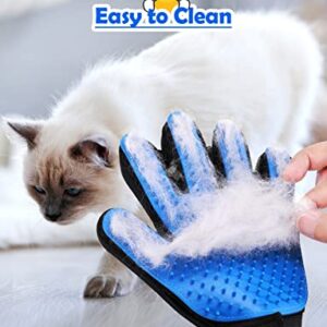 Cat Grooming Glove Brush, RIFNEEIM Pet Deshedding Glove with Self Cleaning Slicker Brush, Efficient Pet Hair Remover Massage Tool with Enhanced Five Finger Design for Cat Dog