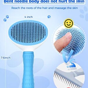 Cat Grooming Glove Brush, RIFNEEIM Pet Deshedding Glove with Self Cleaning Slicker Brush, Efficient Pet Hair Remover Massage Tool with Enhanced Five Finger Design for Cat Dog