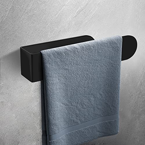 Bicico Hand Towel Holder, Black Towel Bar, Self Adhesive Bathroom Hand Towel Holder Stick on Wall, Kitchen Towel Holder, SUS 304 Stainless Steel