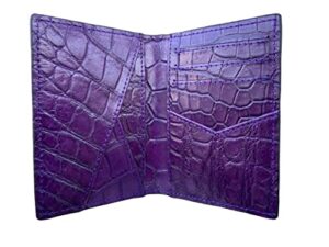 double side purple crocodile alligator leather skin credit cardholder, leather credit cardcase, leather creditcard cover