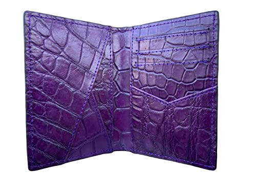 Double side Purple Crocodile Alligator leather skin Credit Cardholder, leather credit cardcase, leather creditcard cover