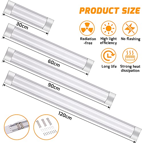 Viugreum 6500K LED Shop Lights for Workshop Garage 4FT Cold White 40W 4800lm Super Bright LED Workbench Lights, Easy Install Tube Lights,Hight Output Garage Lights Ceiling LED (Pack of 10)