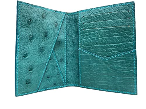 Doubleside Green Body Ostrich leather skin Credit Cardholder, leather credit cardcase, leather creditcard cover