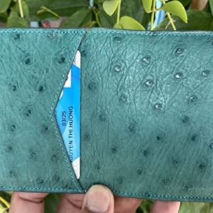 Doubleside Green Body Ostrich leather skin Credit Cardholder, leather credit cardcase, leather creditcard cover