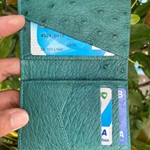 Doubleside Green Body Ostrich leather skin Credit Cardholder, leather credit cardcase, leather creditcard cover