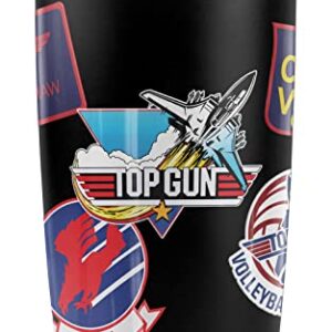 Logovision Paramount - Top Gun Top Gun Badge Collage Stainless Steel 20 oz Travel Tumbler, Vacuum Insulated & Double Wall with Leakproof Sliding Lid