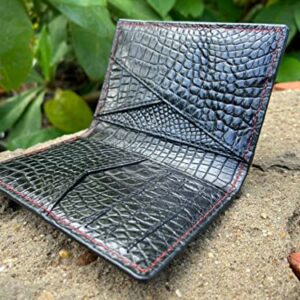 Vietnam Double side Black Crocodile Alligator leather skin Credit Cardholder, leather credit cardcase, leather creditcard cover