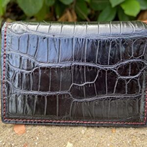 Vietnam Double side Black Crocodile Alligator leather skin Credit Cardholder, leather credit cardcase, leather creditcard cover