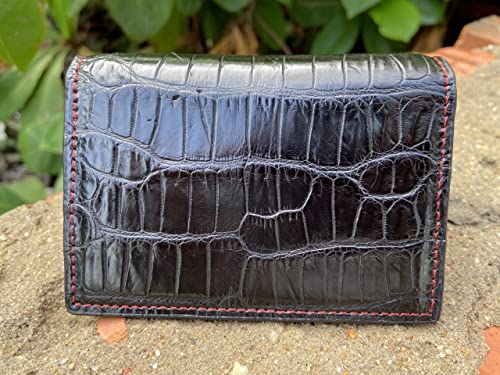 Vietnam Double side Black Crocodile Alligator leather skin Credit Cardholder, leather credit cardcase, leather creditcard cover