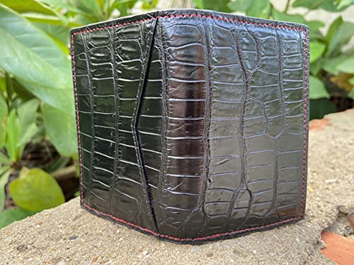 Vietnam Double side Black Crocodile Alligator leather skin Credit Cardholder, leather credit cardcase, leather creditcard cover