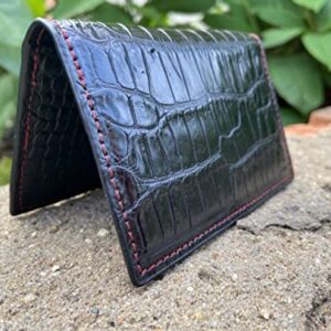 Vietnam Double side Black Crocodile Alligator leather skin Credit Cardholder, leather credit cardcase, leather creditcard cover