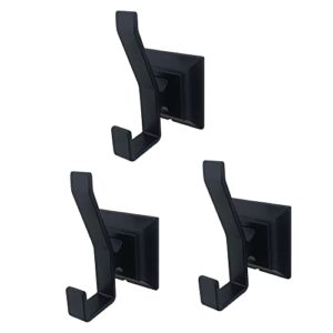 kingston brass bahk6127mb monarch 3-piece bathroom robe towel hook, matte black