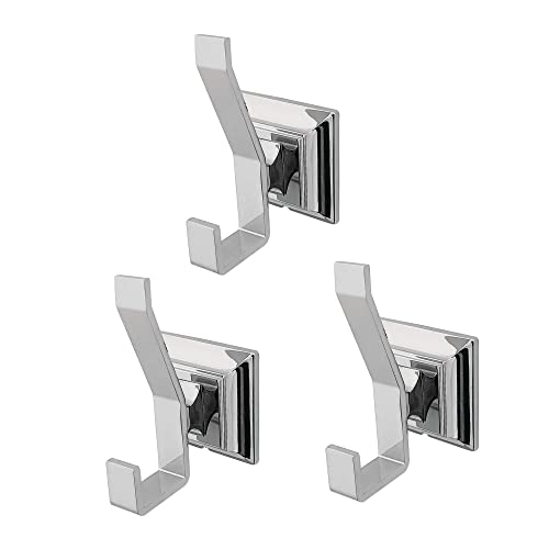 Kingston Brass BAHK6127C Monarch 3-Piece Bathroom Robe Towel Hook, Polished Chrome