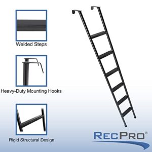 RecPro RV Bunk Ladder 85" | Black | Mounting Brackets Included | Aluminum | Made in USA