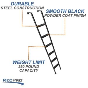 RecPro RV Bunk Ladder 85" | Black | Mounting Brackets Included | Aluminum | Made in USA