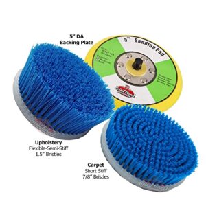 Detail Direct Carpet and Upholstery Brush Kit with 5" Backing Plate for Dual Action Polishers, Hook and Loop (3 Piece Set)