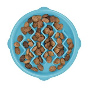 catstages kitty slow feeder cat bowl, blue