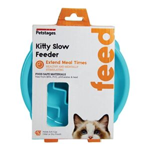 Catstages Kitty Slow Feeder Cat Bowl, Blue