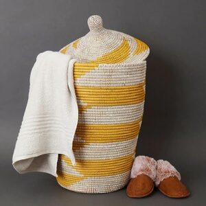 Jumbo Yellow Hooded Grass Basket Set