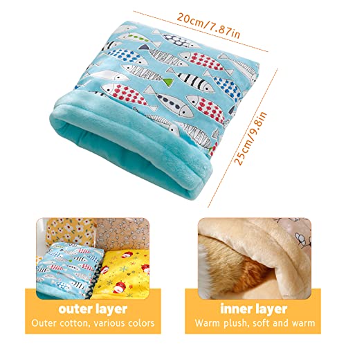 Yoxebo Hamster Sleeping Bag,Winter Soft Warm Bed Plush Small Pet Nest Snuggle Sack Hideout Pouch for Hedgehog Guinea Pig Squirrel Small Animals,Random Color