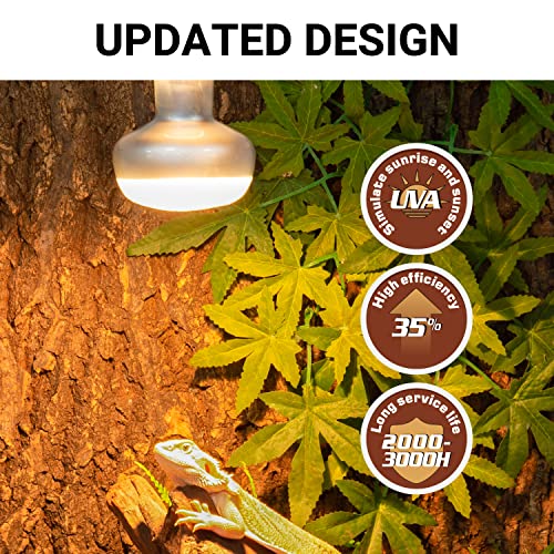 REPTI ZOO 2 Pack Heat Lamp 100W, Intense Basking Spot Simulated Natural Sunlight Heating Lamp Bulb, Heat Emitter UVA Heat Lamp Bulb for Reptile Chickens Pet Brooder