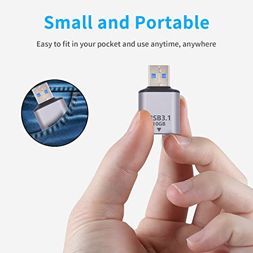 Poyiccot USB C to USB 3.1 Adapter 10Gbps, Female USB C to Male USB Adapter, USB 3.1 Type C to Type A Charger Converter OTG Fast Charging Compatible with iPhone, MacBook, Samsung Galaxy, 2Pack