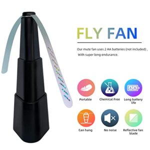 utipef Fly Fans for Tables, Portable Automatic Table Food Fly Fan Picnic Drive Fans for Outdoor Indoor Meal, Keep for Your Food Clean Restaurant, Party, Home (Black 4Pcs)