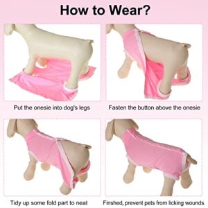 SAWMONG 2 Pack Recovery Suit for Dogs After Surgery, Dog Recovery Suit Dog Spay Surgical Suit for Female Dogs, Dog Onesie Body Suit for Surgery Male Substitute Dog E-Collar,M