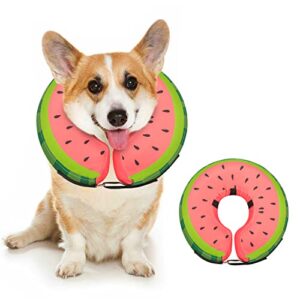 dog cone collar for small medium large dogs for after surgery, pet inflatable neck donut collar soft protective recovery cone for dogs and cats - alternative e collar does not block vision - red,s