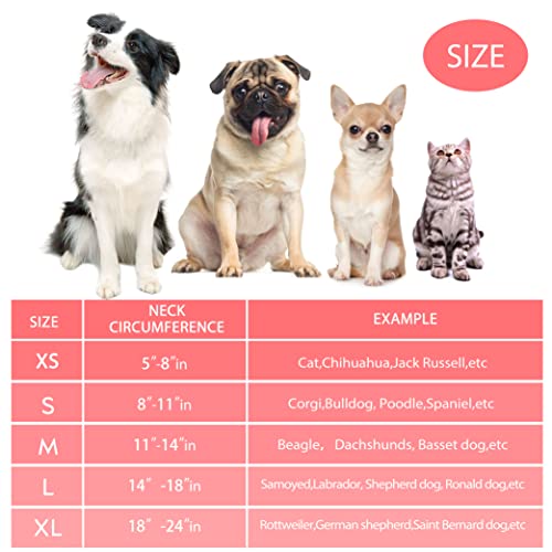 Dog Cone Collar for Small Medium Large Dogs for After Surgery, Pet Inflatable Neck Donut Collar Soft Protective Recovery Cone for Dogs and Cats - Alternative E Collar Does not Block Vision - Red,S