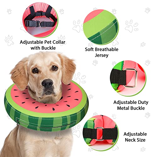 Dog Cone Collar for Small Medium Large Dogs for After Surgery, Pet Inflatable Neck Donut Collar Soft Protective Recovery Cone for Dogs and Cats - Alternative E Collar Does not Block Vision - Red,S