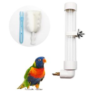 bird drinker waterer, parrot bird automatic drinking device, parakeet water dispenser, bird drinking water bottle, bird cage accessory, drinking fountain, drinker waterer for chinchilla rabbit