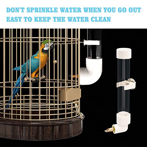 Bird Drinker Waterer, Parrot Bird Automatic Drinking Device, Parakeet Water Dispenser, Bird Drinking Water Bottle, Bird Cage Accessory, Drinking Fountain, Drinker Waterer for Chinchilla Rabbit