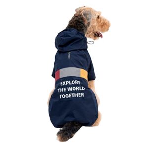 Petridge Dog Raincoat Jacket Waterproof Windproof Coat for Small Medium Large Dogs (65 Navy)