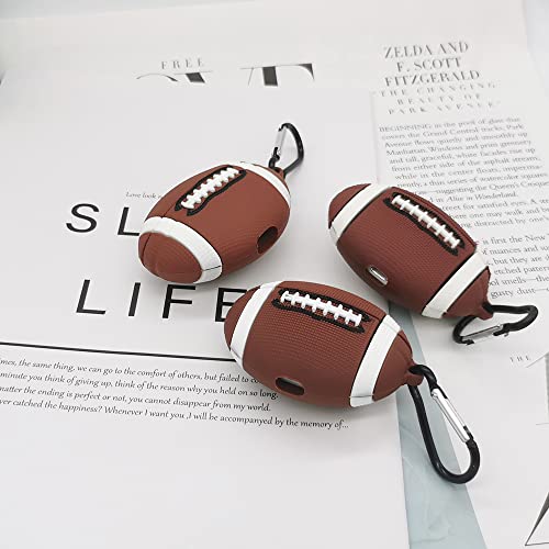 Dehoko Compatible with AirPods Case Pro 2019 Rugby, Kawaii Funny Cute Kids Girls Boys Women Silicone Protective 3D Cartoon Football Rugby Design Case Cover for AirPods Pro (Rugby)