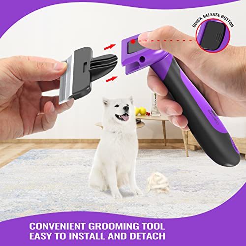 Bonve Pet Grooming Brush, Upgrade Pet Deshedding Tool for Dogs & Cats Effectively Reduces Shedding by Up to 95%, Dramatically Reduces Shedding in Minutes Guaranteed