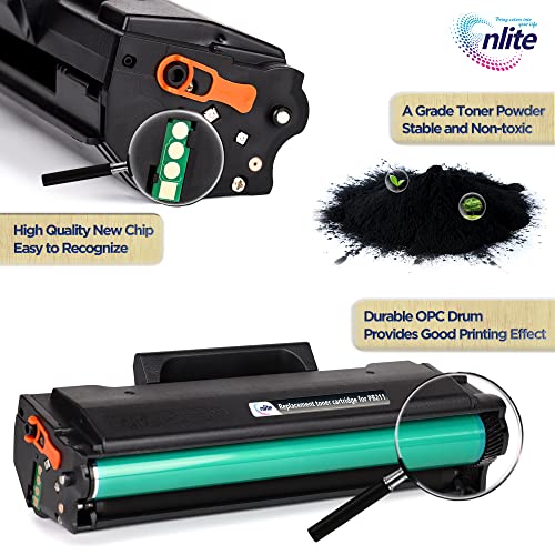 Enlite PB211EV Replacement Toner Cartridge for Pantum PB211 PB-211EV, Compatible with P2502W M6552NW P2502 P2500 P2500NW P2506W M6500 M6550NW M6600NW M6602N Series Printers, Pages up to 1600