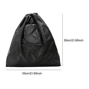 JIANWEI 2pcs Travel Laundry Bag, Expandable Laundry Bag with Drawstring, Small Dirty Clothes Bags, Laundry Basket Clothes Hamper for Traveling(Black)