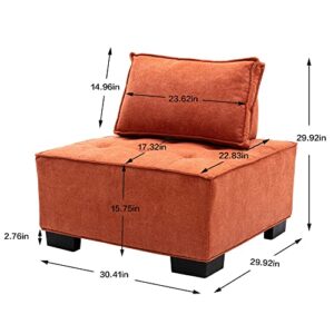 HOMEFUN Modular Sofa Sectional Sofa Couch: Square Floor Sofa Comfy Reading Chair Single Lazy Sofa Sleeper with Removable Pillow for Living Room, Bedroom, 1PCS, Orange