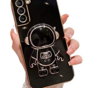 for Samsung Galaxy A04S/A13 5G Case 6D Cute Astronaut Hidden Kickstand Design,Luxury Glitter Soft TPU Bumper Cartoon Folding Bracket Gilry Phone Case for Samsung A04S/A13 5G for Women Girls Black