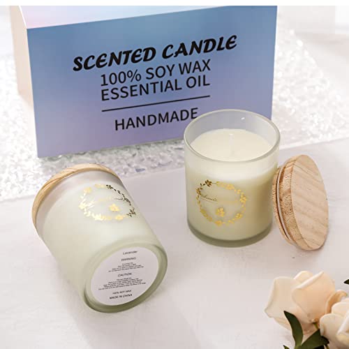 2 Pack Scented Candles Set for Women, Candles for Home Scented, Aromatherapy Candle Gifts for Mothers Day, 100% Soy Wax Candles with Essential Oils to Stress Relief