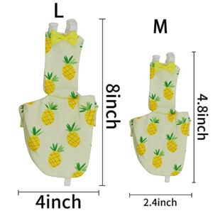 Toysructin Bird Diaper for Parrots, Washable Reusable Bird Flight Suit Liner Waterproof, Adjustable Fit Snugger Parrot Diapers Pineapple Printed Birds Nappy Clothes for Cockatoo Parakeet Conure Pigeon